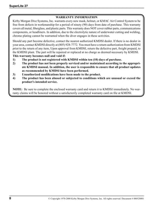 Kirby morgan superlite_27_dive_helmet_manual | PDF