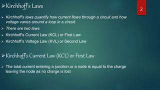 Kirchhoff's laws With Examples | PPTX