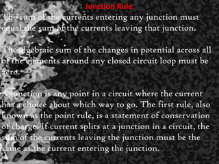 Kirchhoff's rules and rc circuits | PPTX