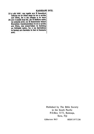 Kiribati bible genesis 1 | PDF