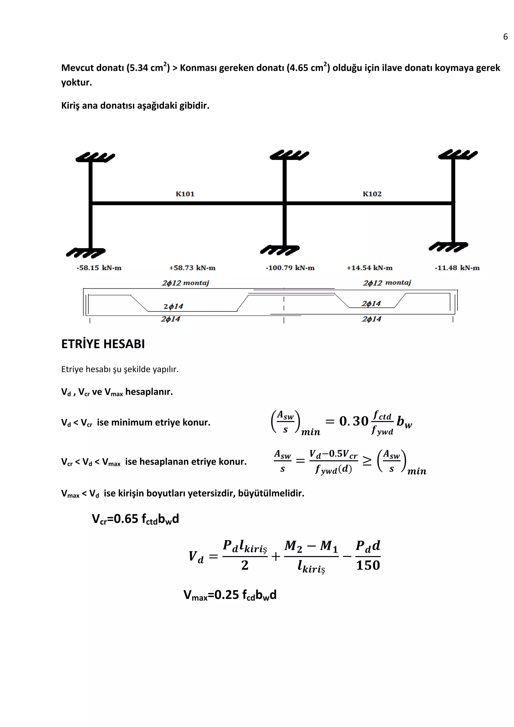 Kiriş minimum etriye hesabı | PDF