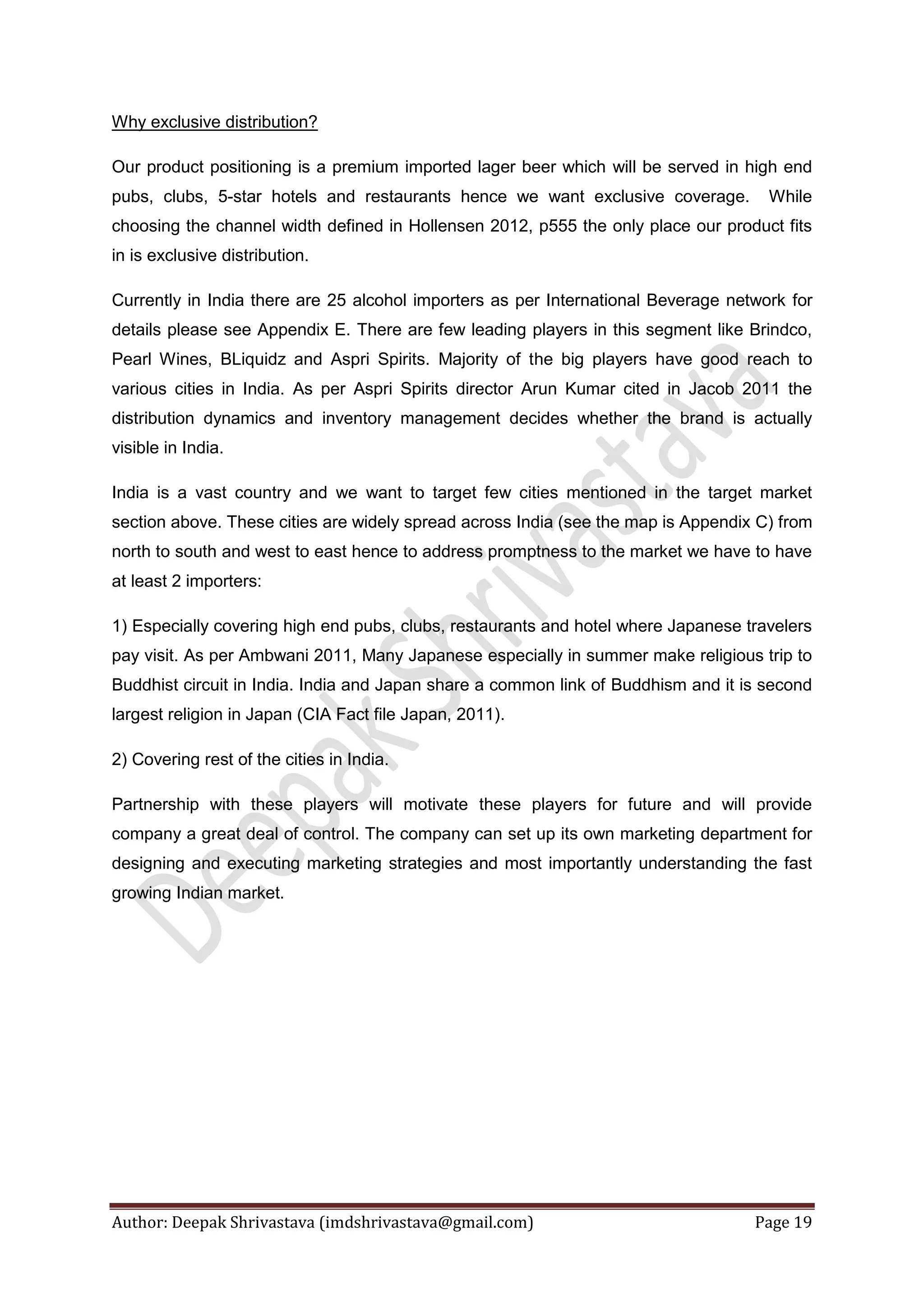 Kirin breweries india entry strategy | PDF