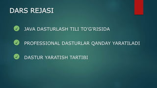 Ob'ektga yo'naltirilgan dasturlash texnologieyasi - OOP | PPTX