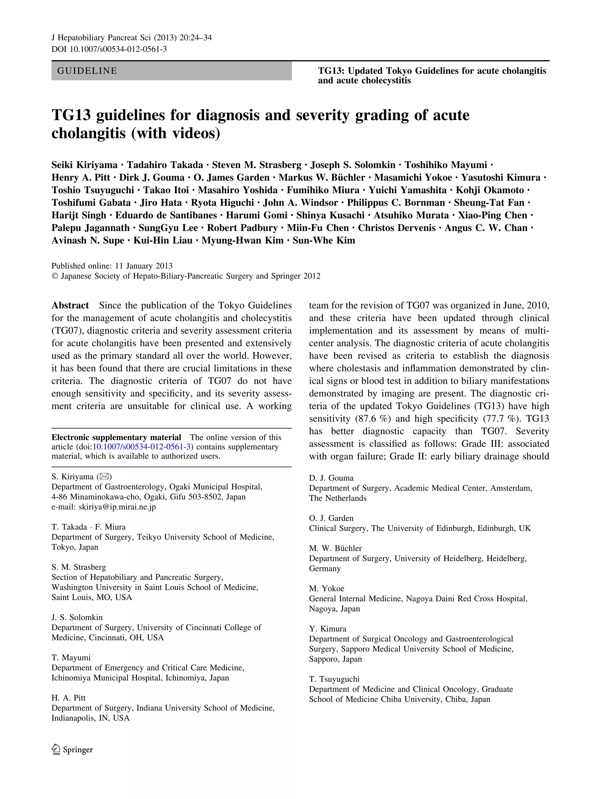 Tokyo Guidelines | PDF