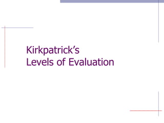 Kirk Patrick's Level of Evaluation | PPT
