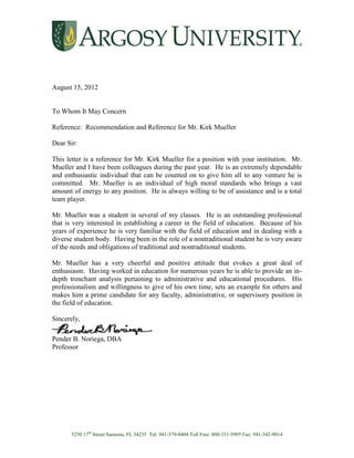 Professor Pender reference letter | PDF