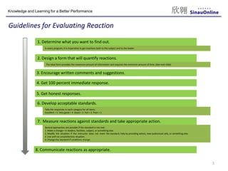 Kirkpatrick 4 level evaluation model | PPT