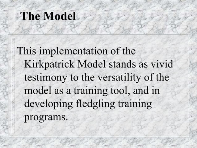 Kirkpatrick Evaluation Model.ppt