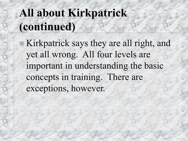 Kirkpatrick Evaluation Model.ppt