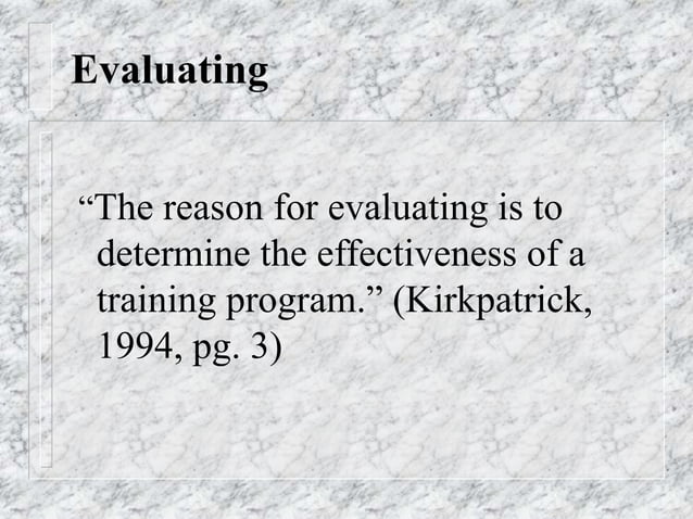 Kirkpatrick Evaluation Model.ppt