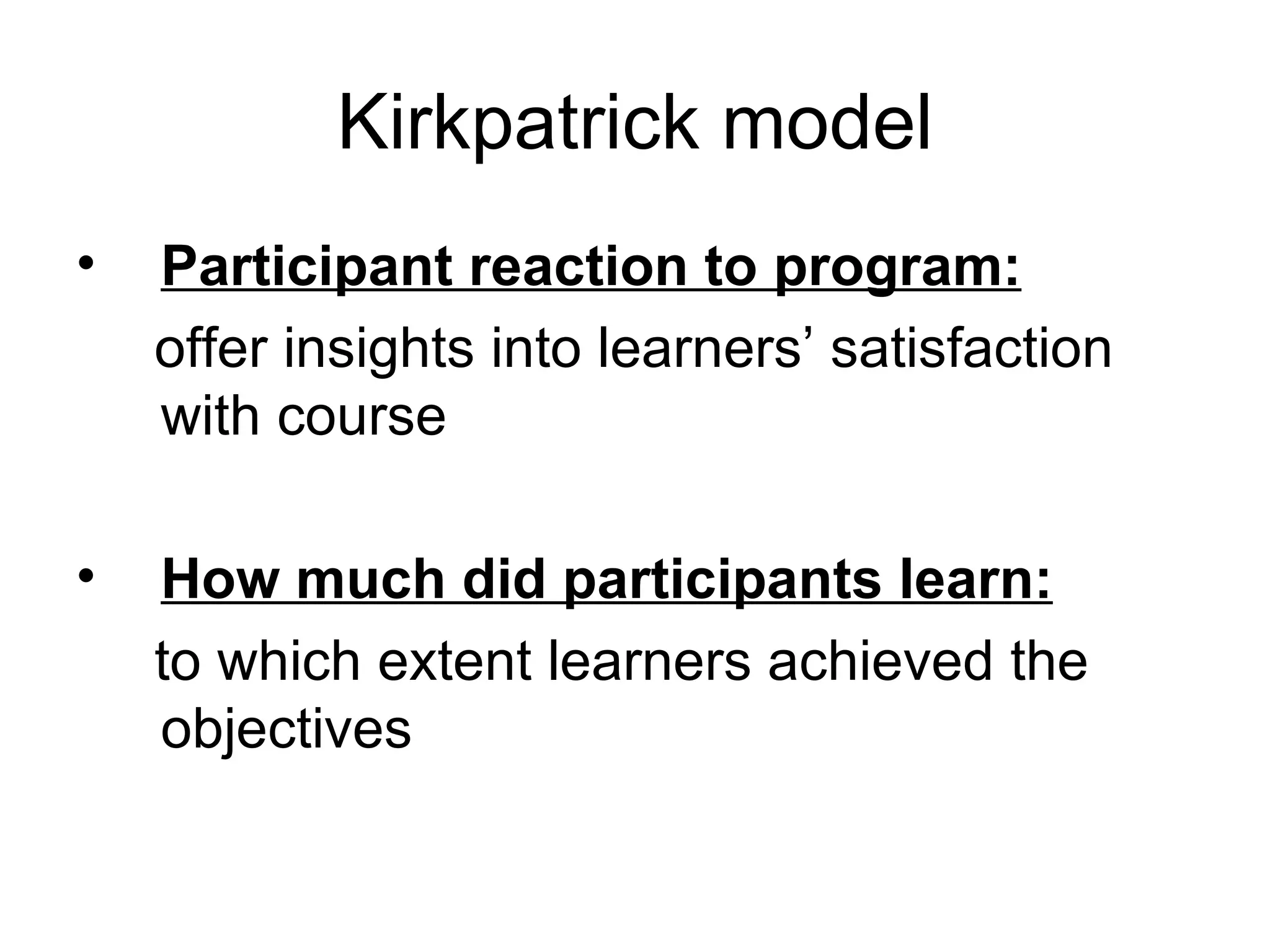 Kirkpatrick Model | PPT
