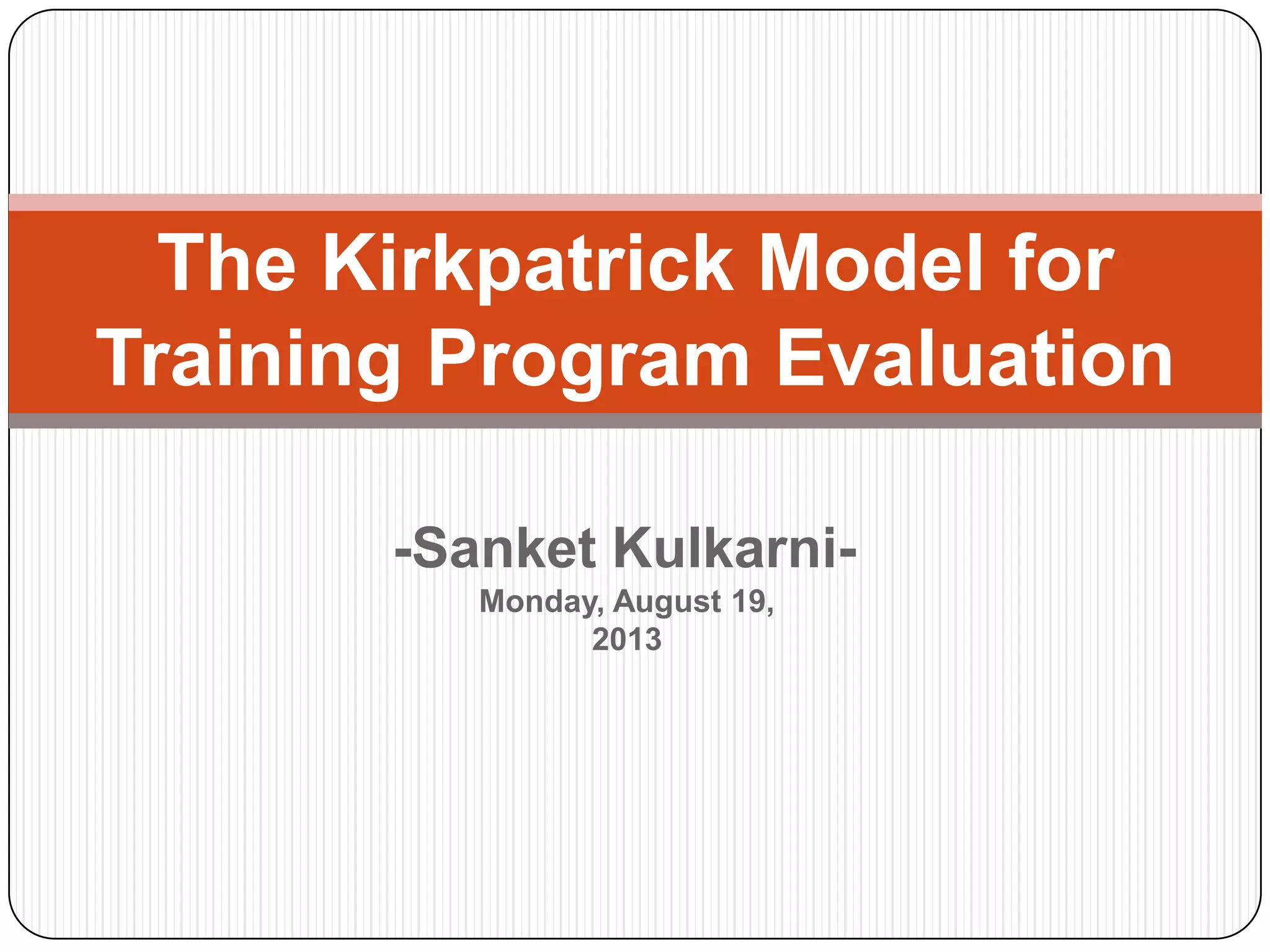 Kirkpatrick model | PPTX