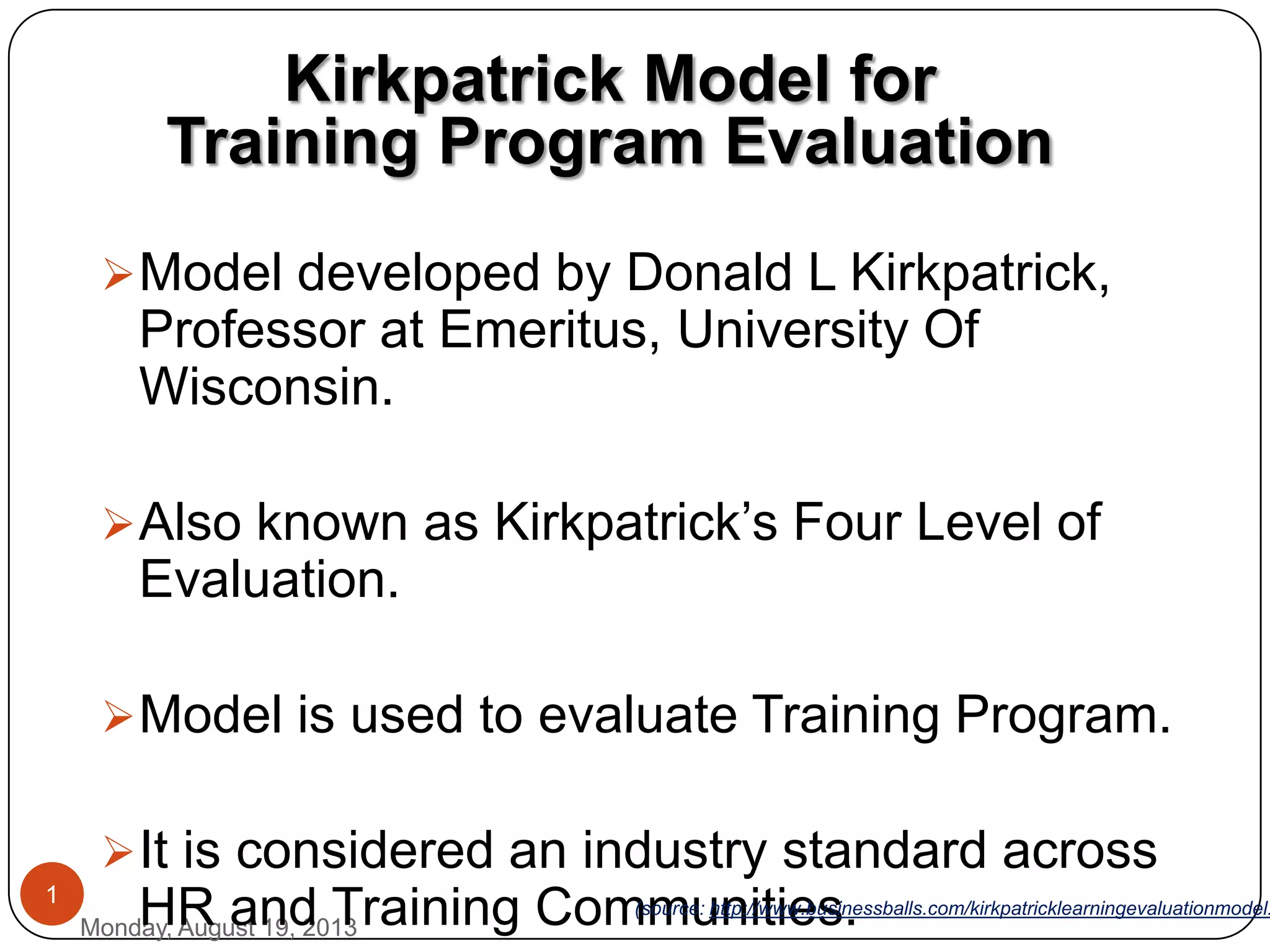 Kirkpatrick model | PPTX
