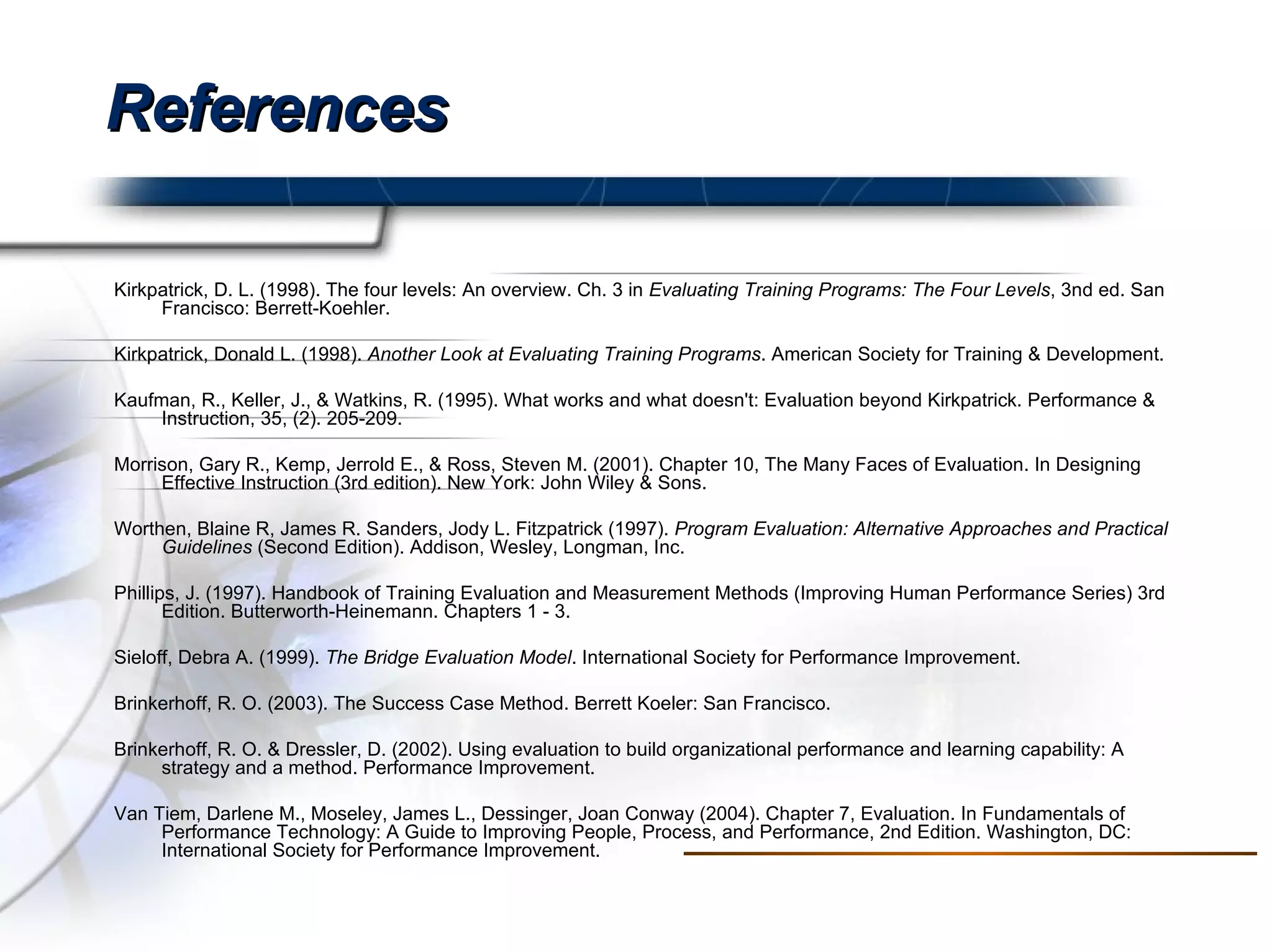 Kirkpatricks Levels Presentation | PPT