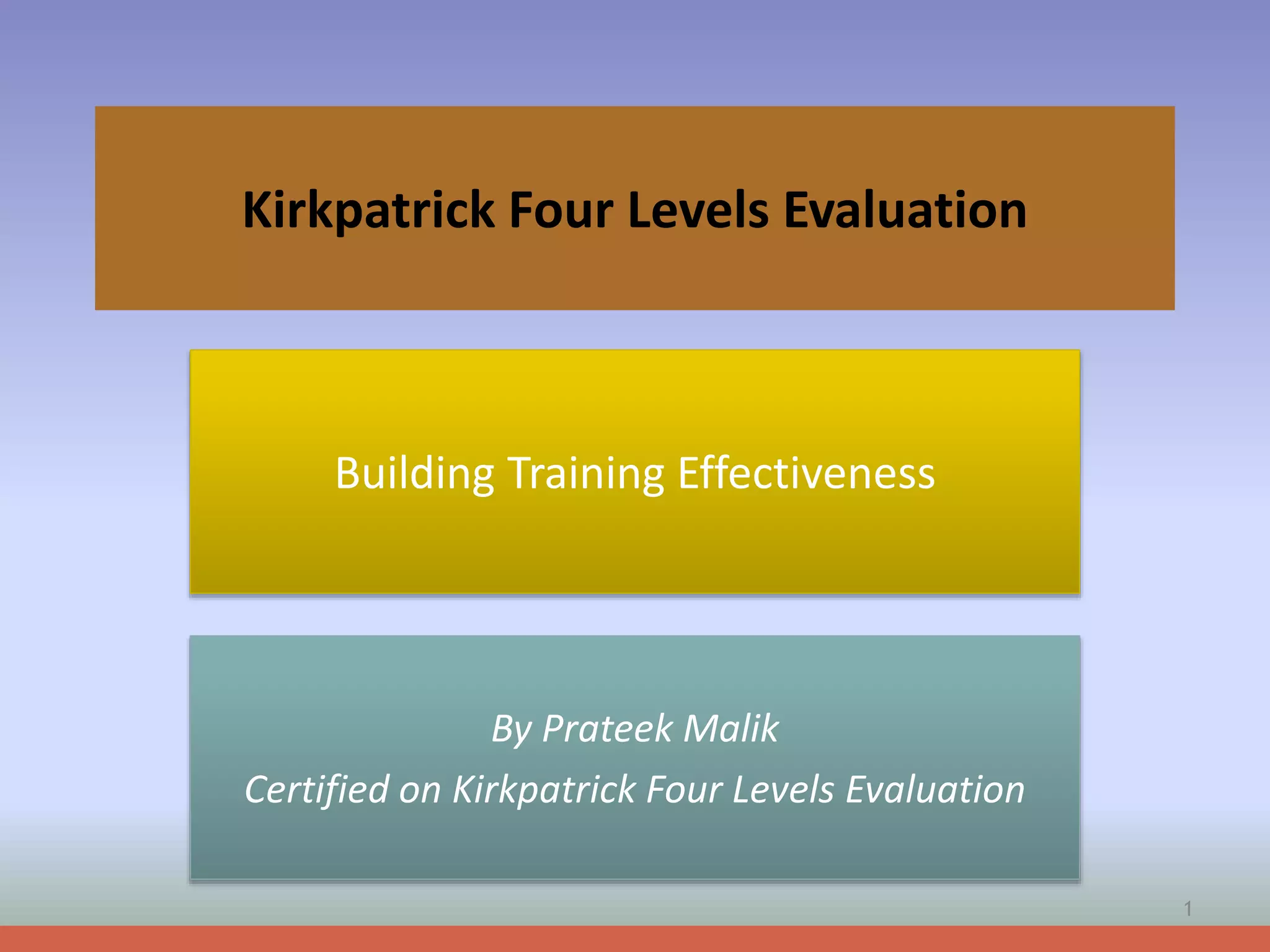 Kirkpatrick Training Evaluation Method | PPTX
