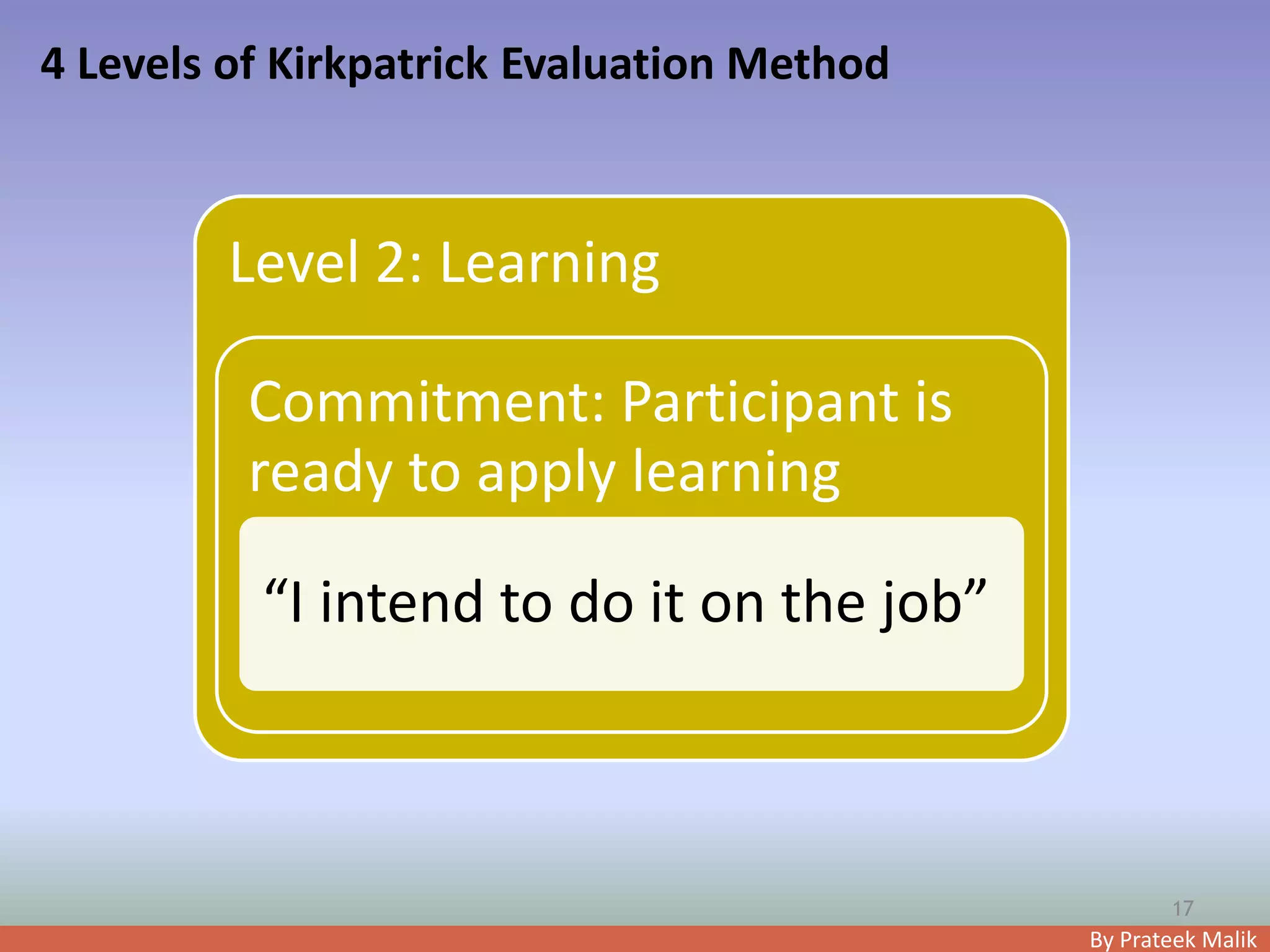 Kirkpatrick Training Evaluation Method | PPTX