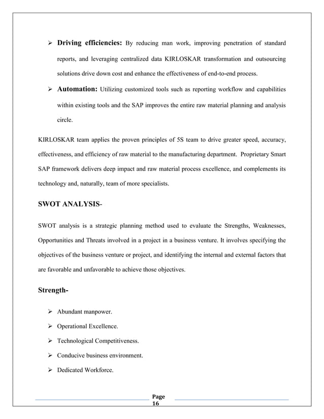Summer Internship Project Report on “MATERIAL STORAGE LAYOUT AND ...