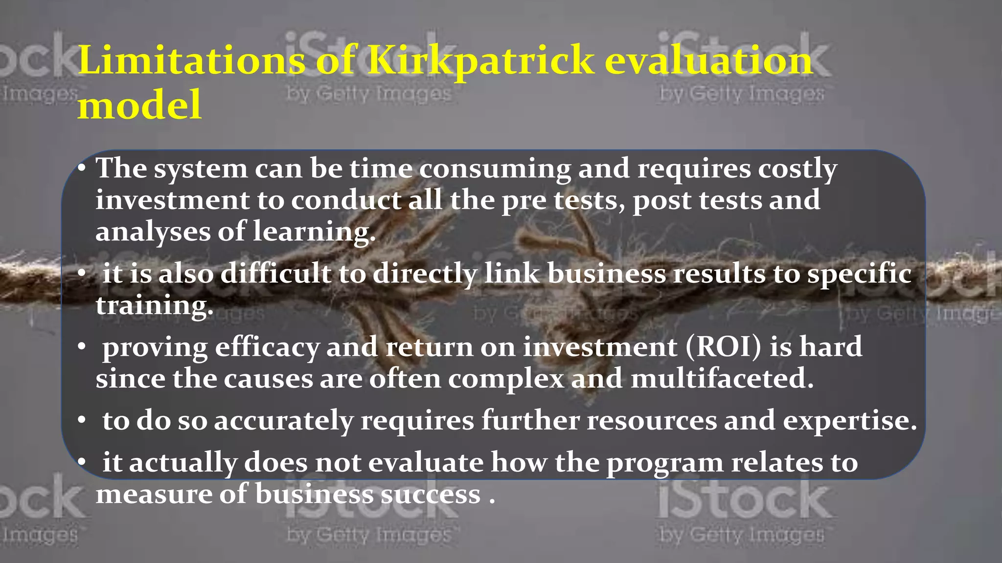 Kirpatrick model of evaluation | PPTX
