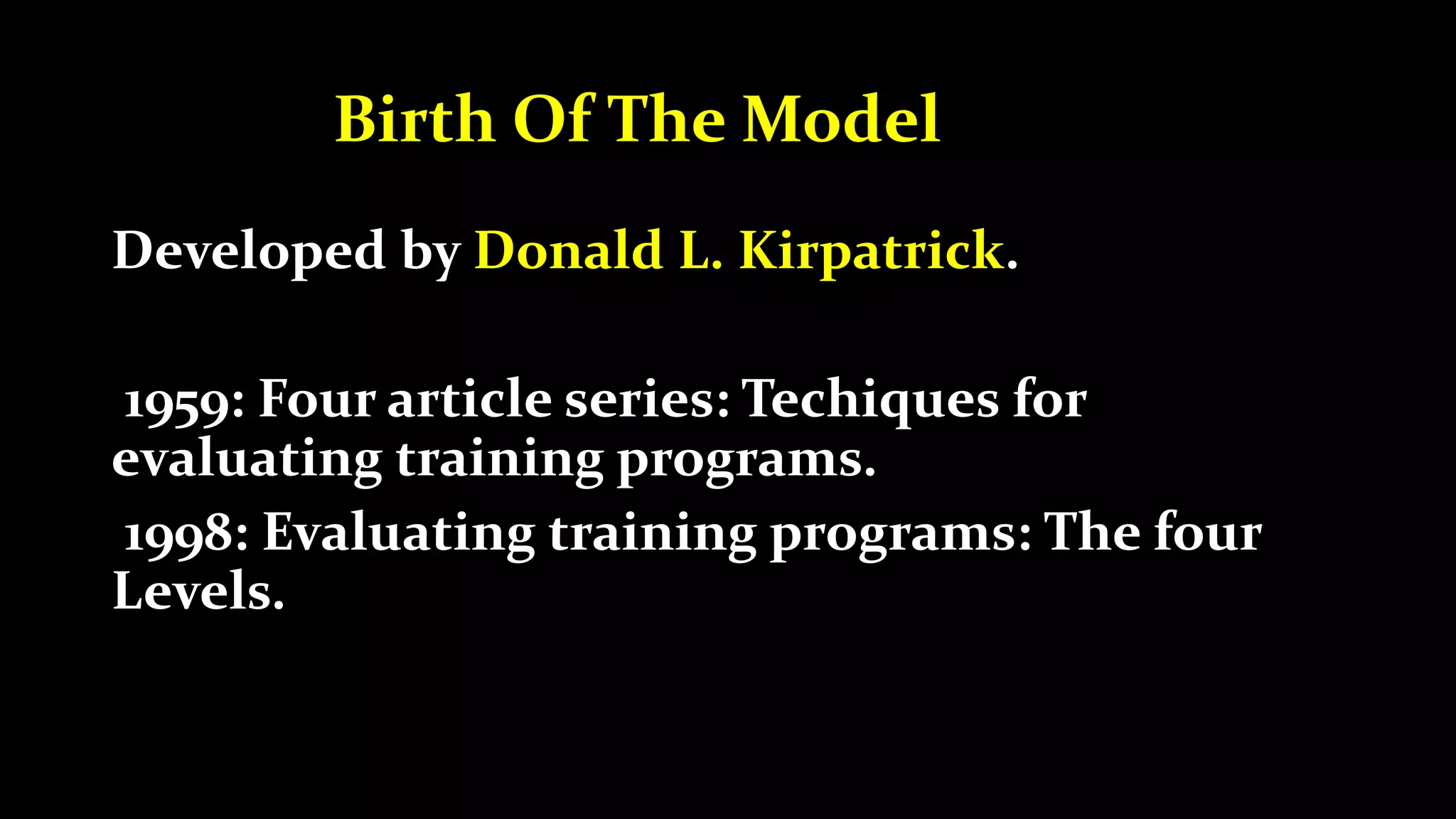 Kirpatrick model of evaluation | PPTX