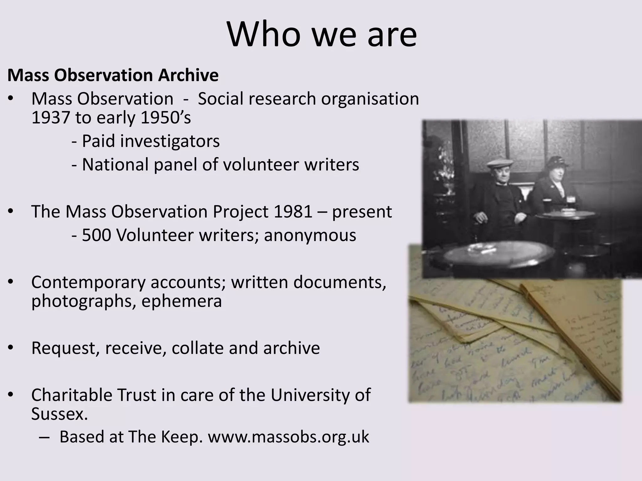 Mass observation behind bars | DCDC14 | PPTX