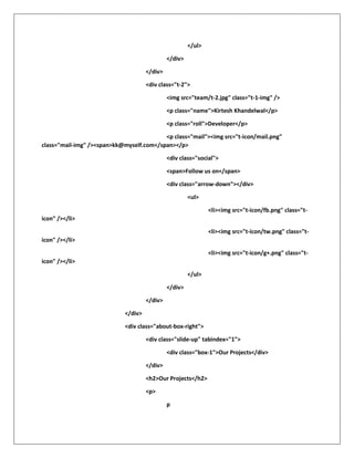 Kirtesh Khandelwal,Project on HTML and CSS ,Final Year BCA , Dezyne E ...