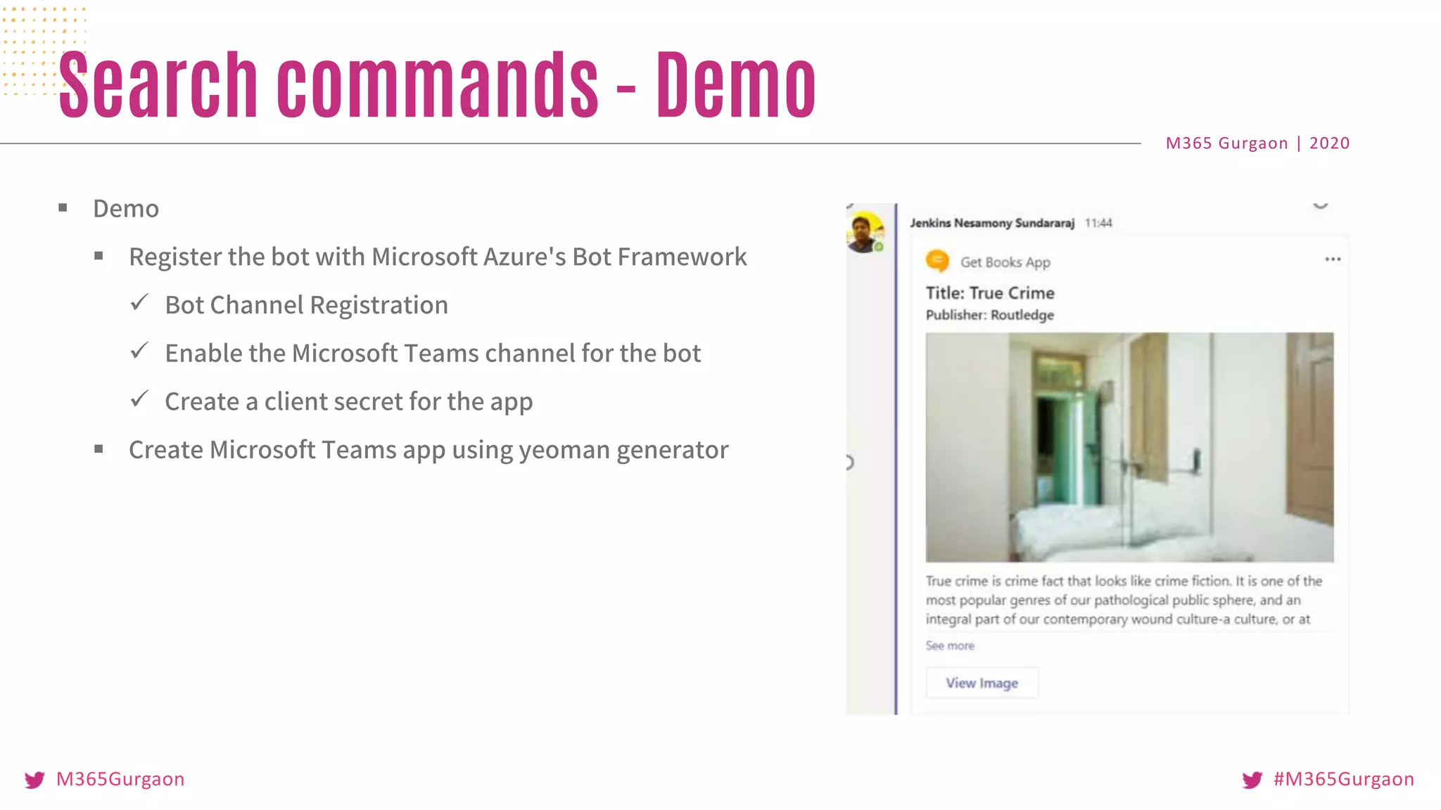 Task-oriented interactions in Microsoft Teams with messaging extensions | PPT