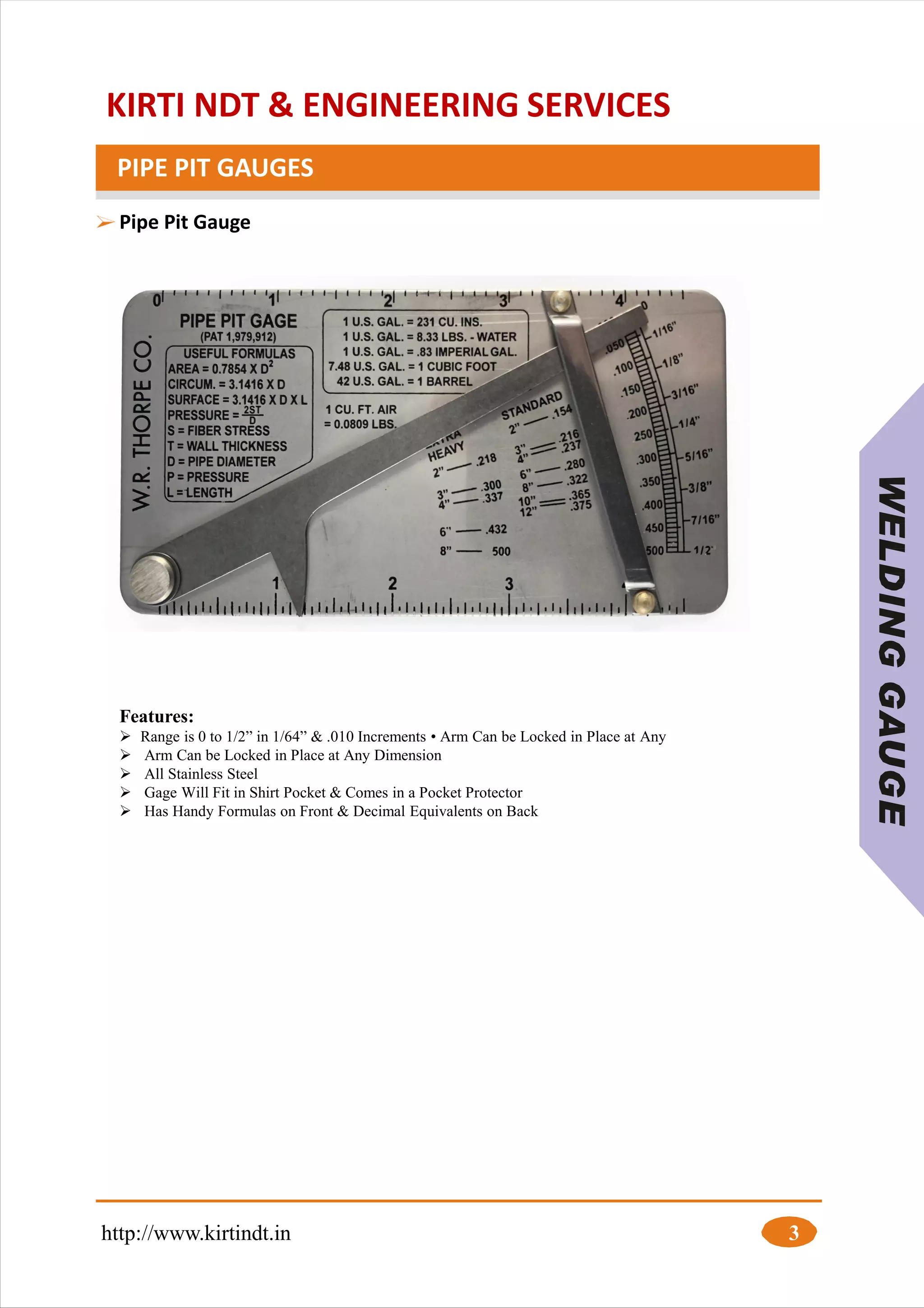 Pipe Pit Gauge | PDF