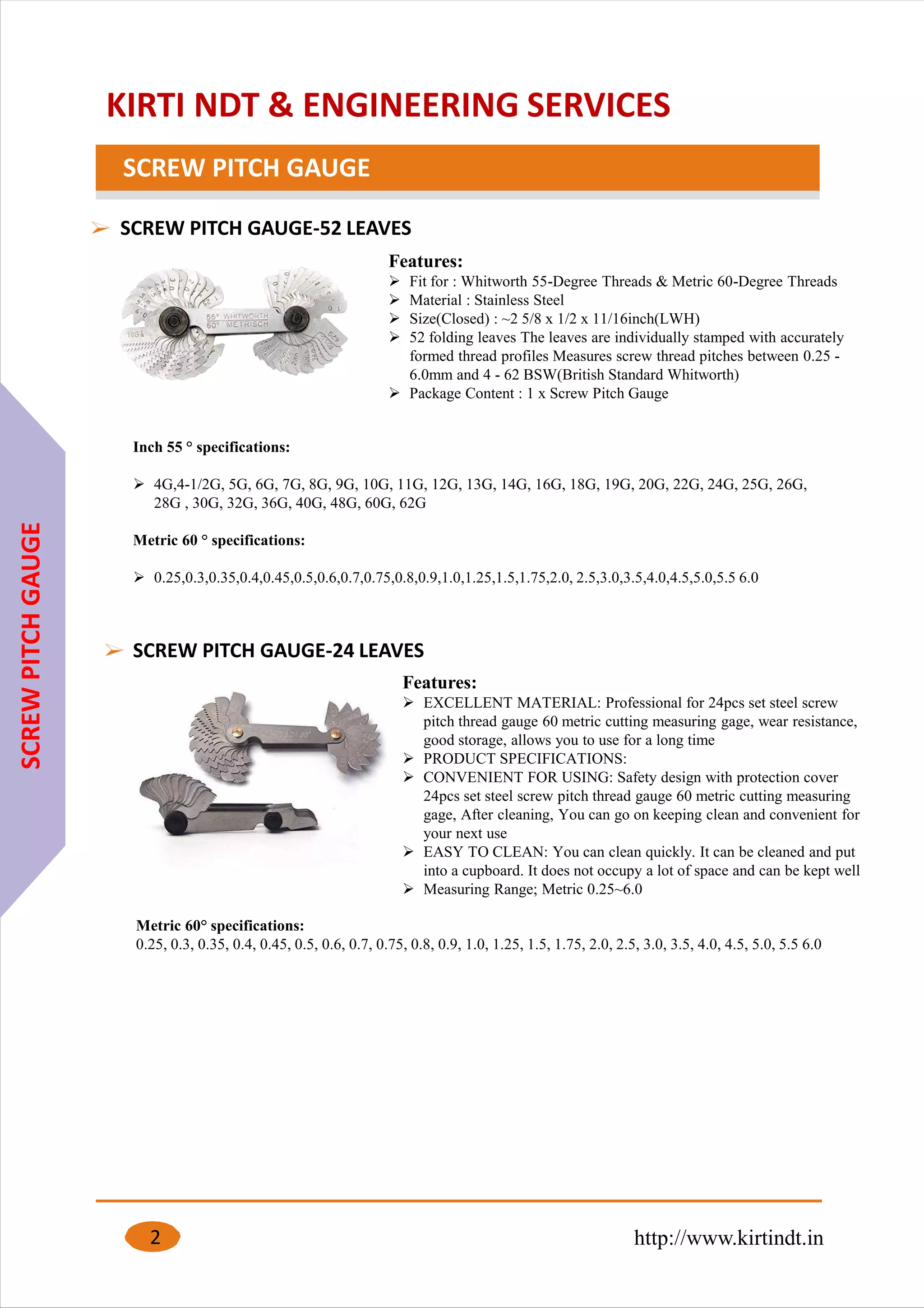 Screw pitch gauge | PDF
