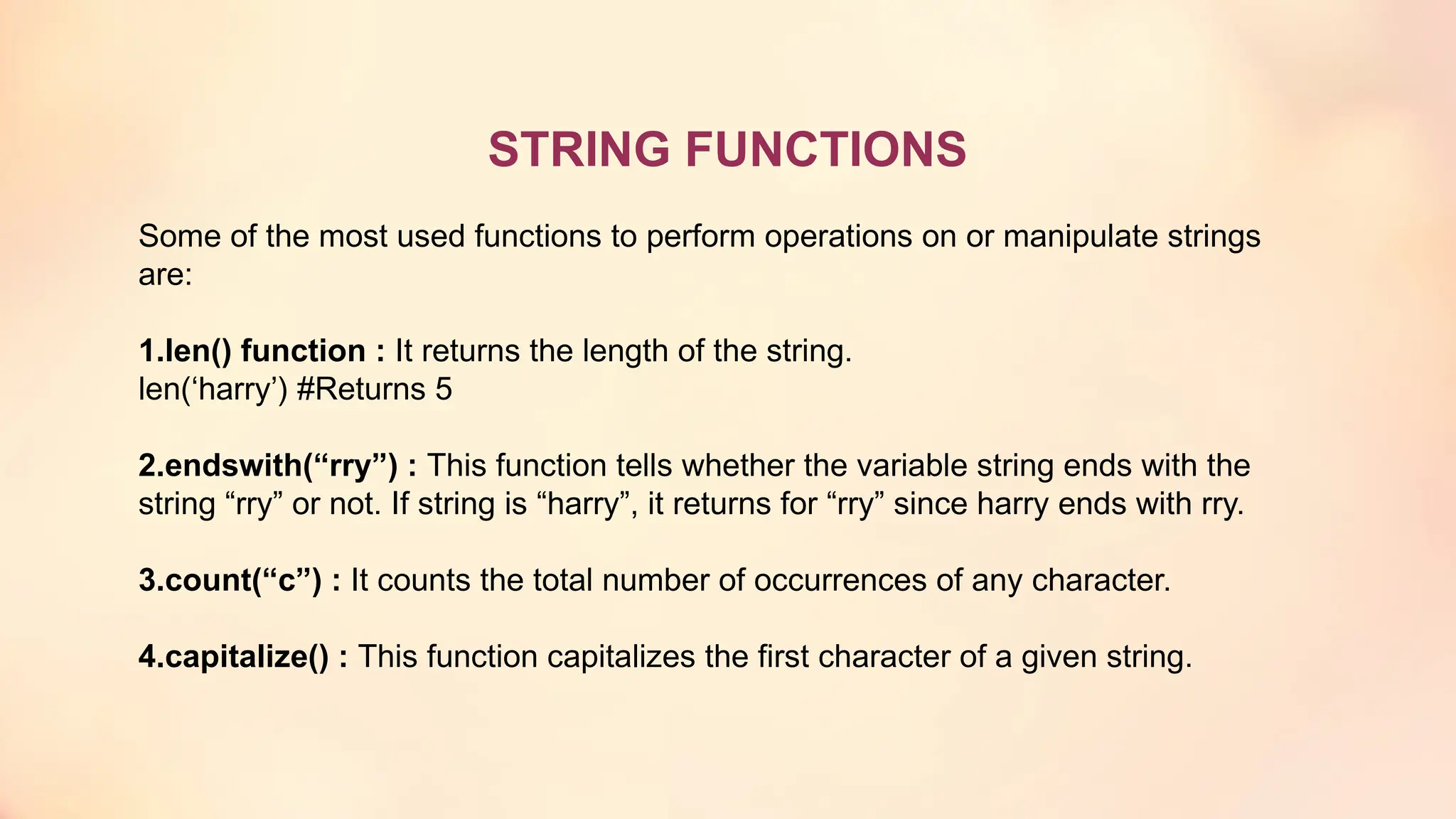 Presentation On String Lists And Tuples In Pythonpptx 