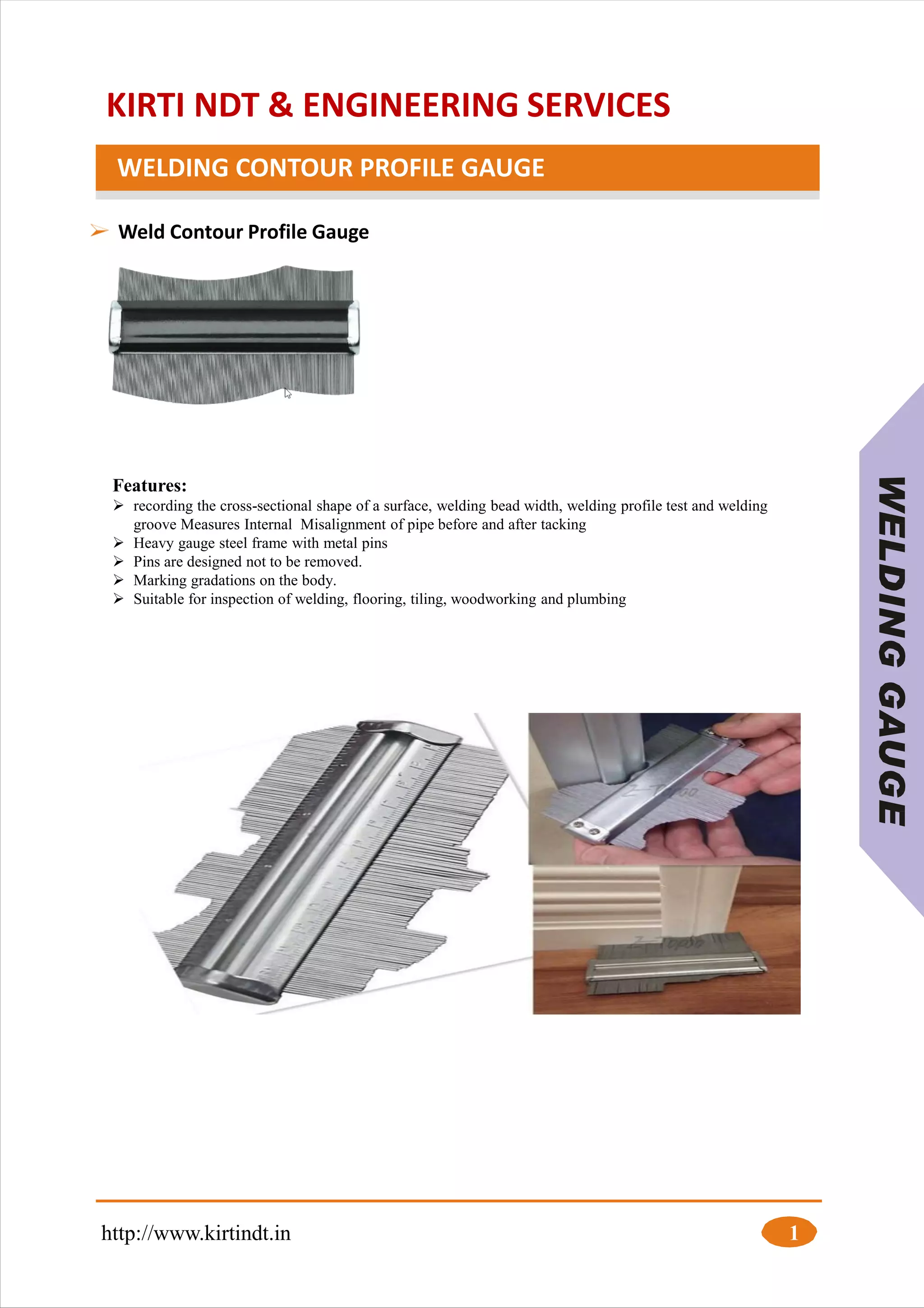 Weld contour profile gauge | PDF