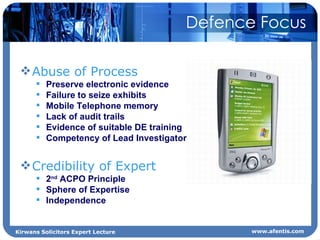 Digital Evidence - the defence, prosecution, & the court | PPT