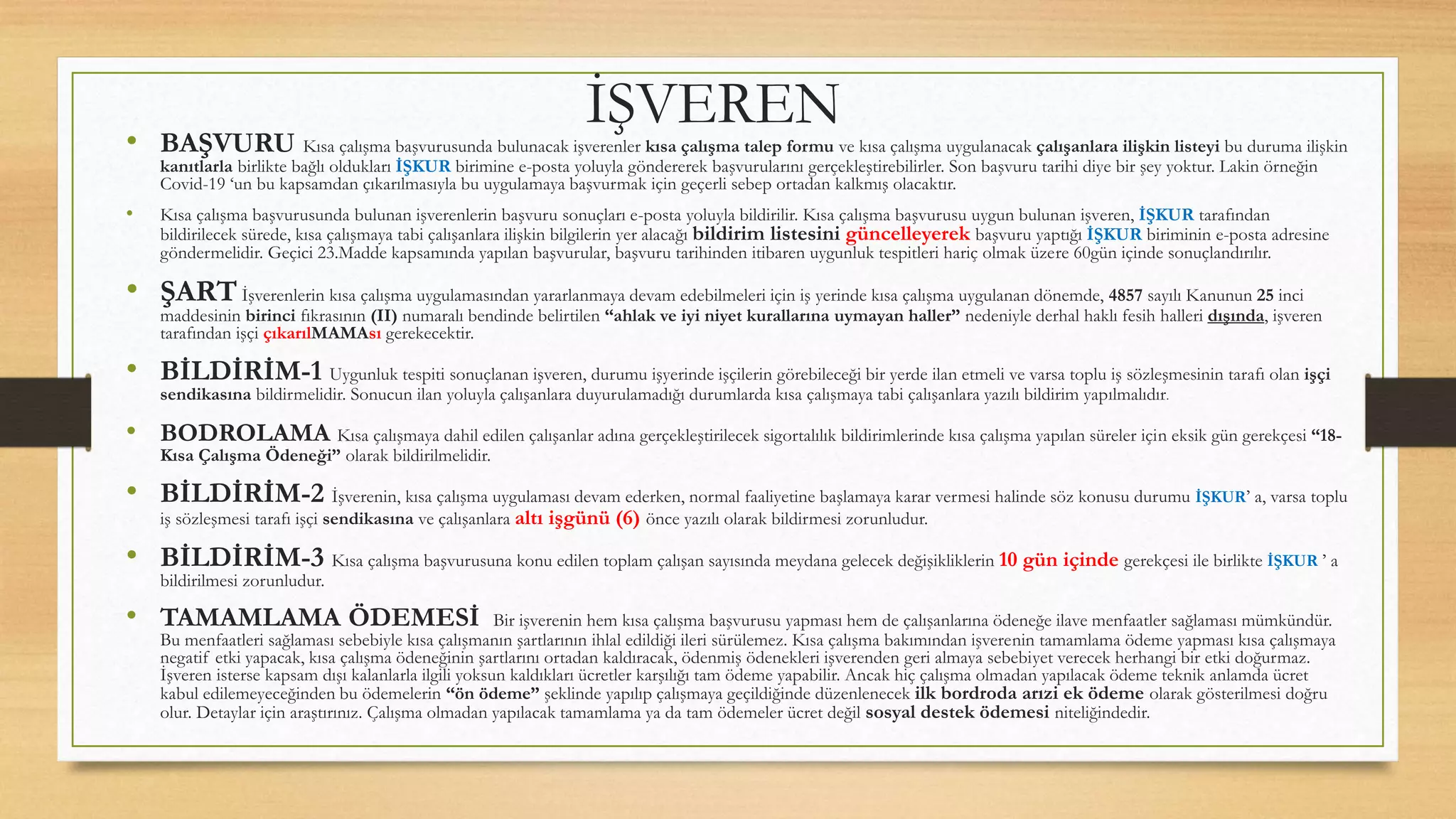 Kisa calisma uygulamasi | PPTX