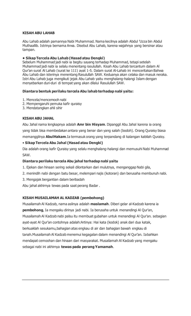 Kisah abu lahab | DOCX