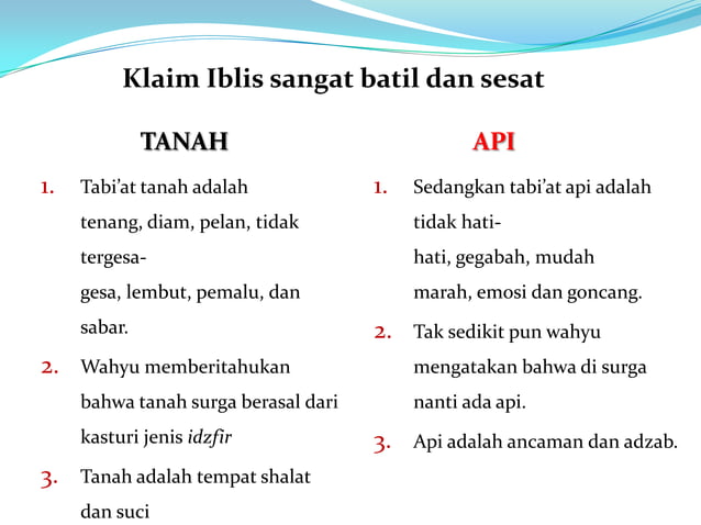 Kisah adam as dan iblis | PPT