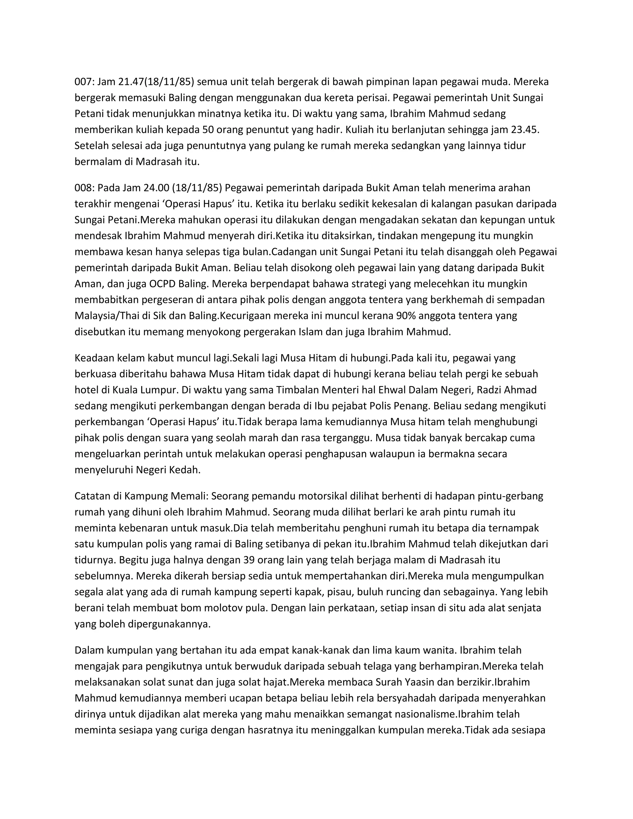 Kisah benar tragedi memali | DOCX