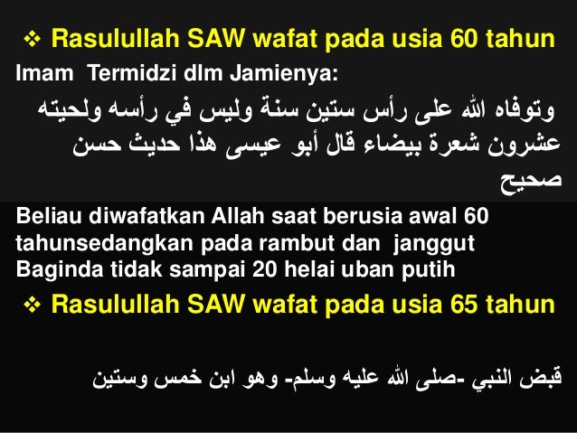 Kisah kewafatan rasulullah