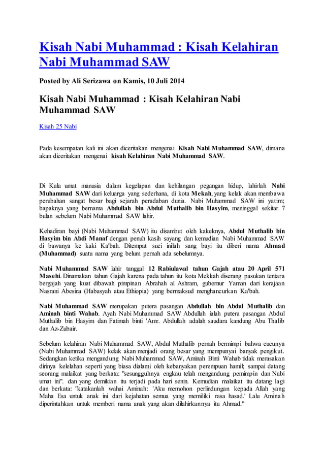 Kisah nabi muhammad 2 | DOCX