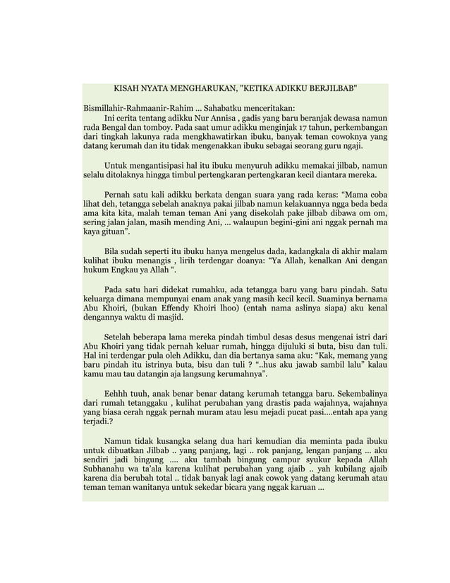 Kisah nyata mengharukan | DOCX