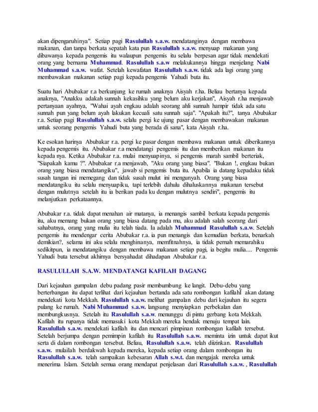 Kisah rasulullah bersama sahabat | DOCX