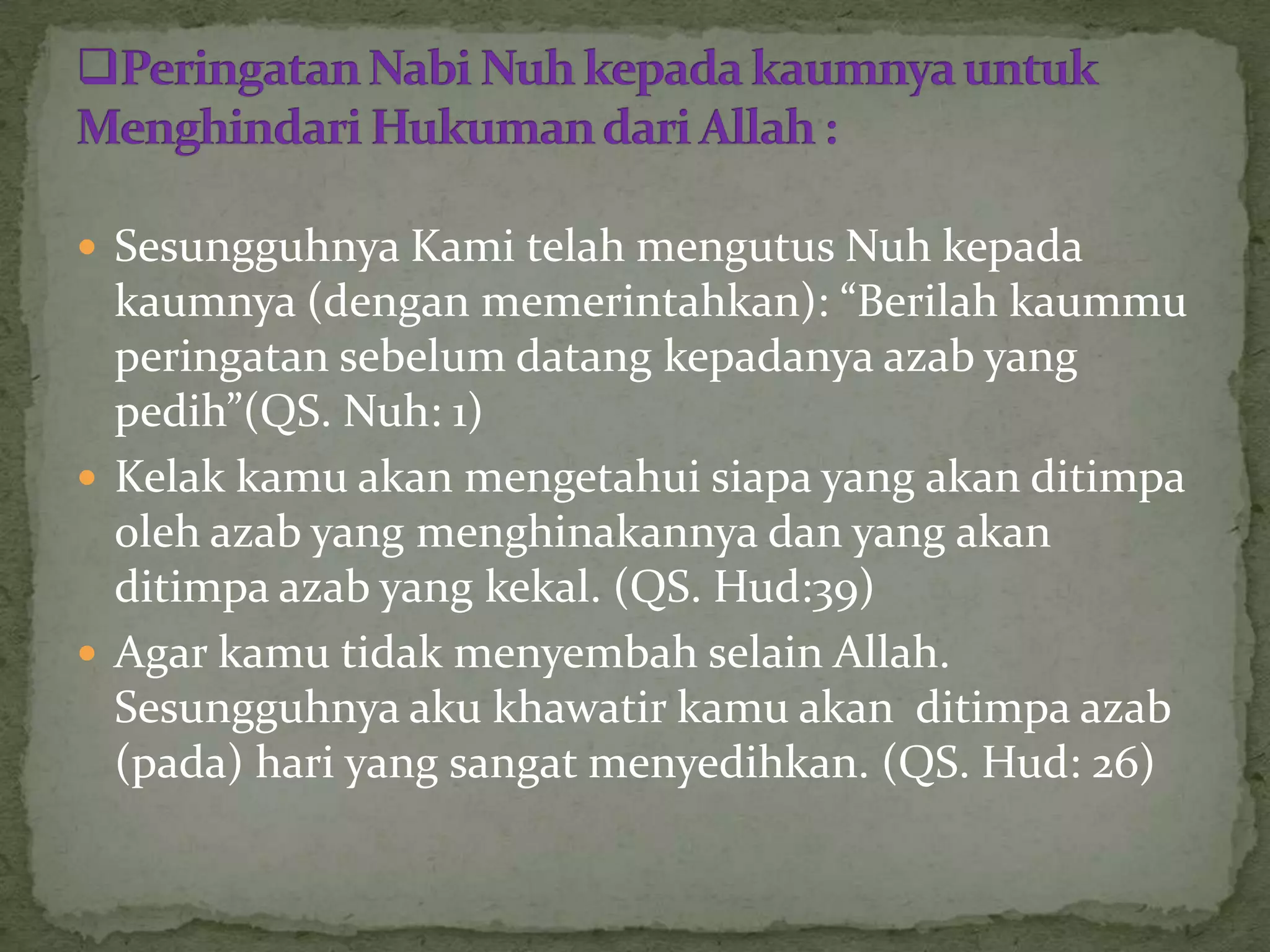 Kisah tentang nabi nuh | PPTX