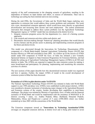 Impact of ATMA Model in Bihar | PDF