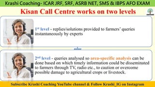 Kisan Call Centre - To harness potential of ICT in Agriculture by ...