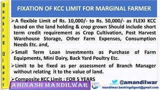 Kisan Credit Card | किसान क्रेडिट कार्ड | KCC Scheme and Loan Limit Assessment | PPTX