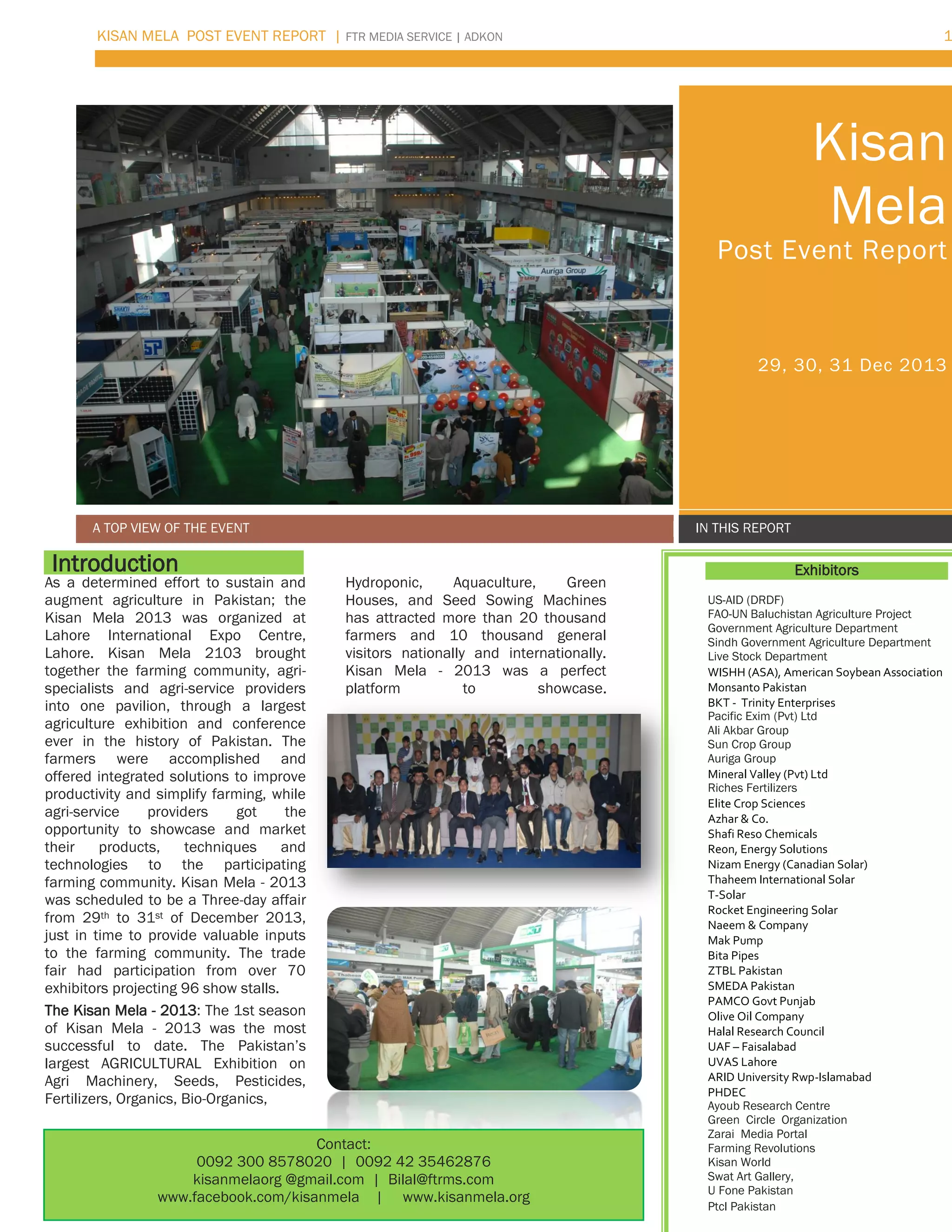 Kisan Mela 2013 post event report AGRICULTURAL EXHIBITION | PDF