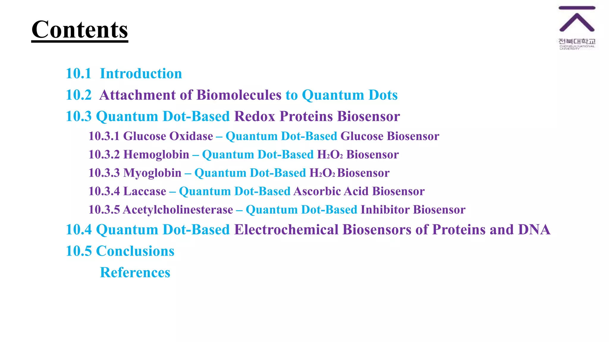 SEMICONDUCTOR QUANTUM DOTS FOR ELECTROCHEMICAL BIOSENSOR | PPTX