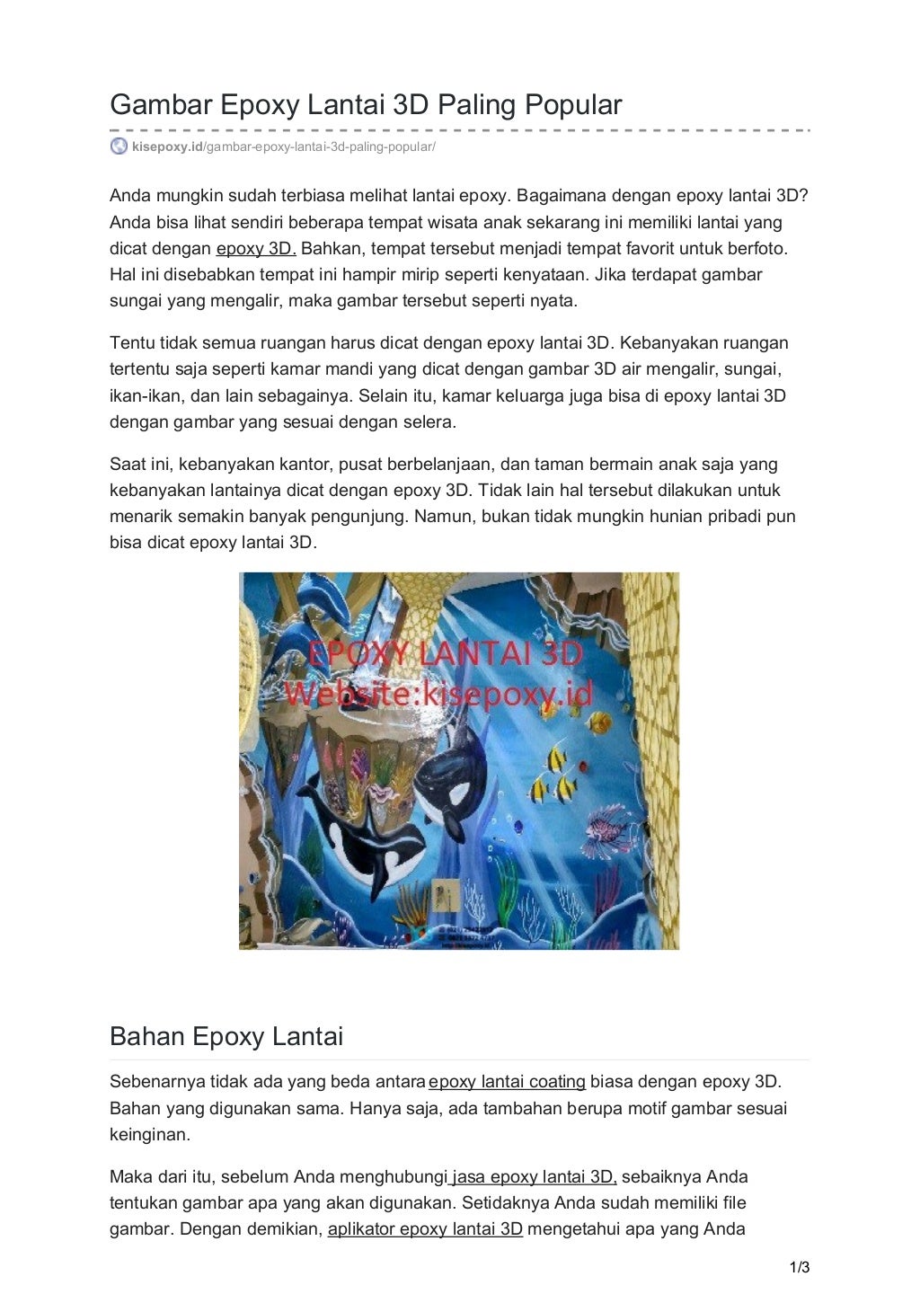 Gambar Epoxy Lantai 3D Paling Popular - ☎ 0821 1372 4737