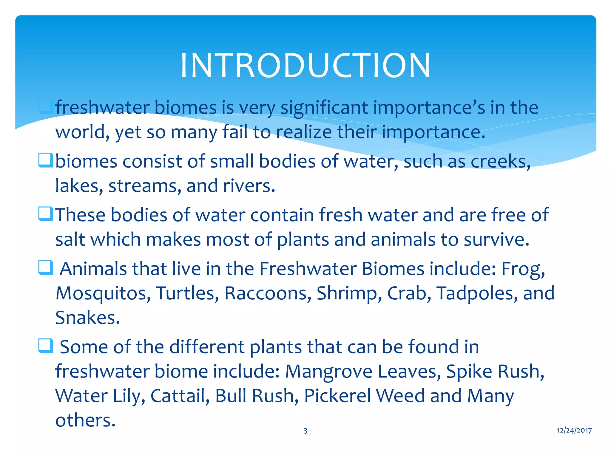 FRESH WATER BIOME | PPTX
