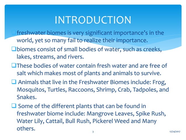 FRESH WATER BIOME | PPTX