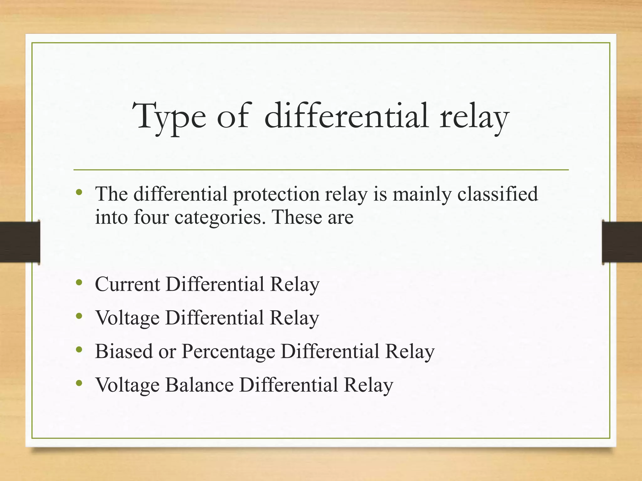 Differential Protection Relay | PPT Differential Protection Relay | PPT