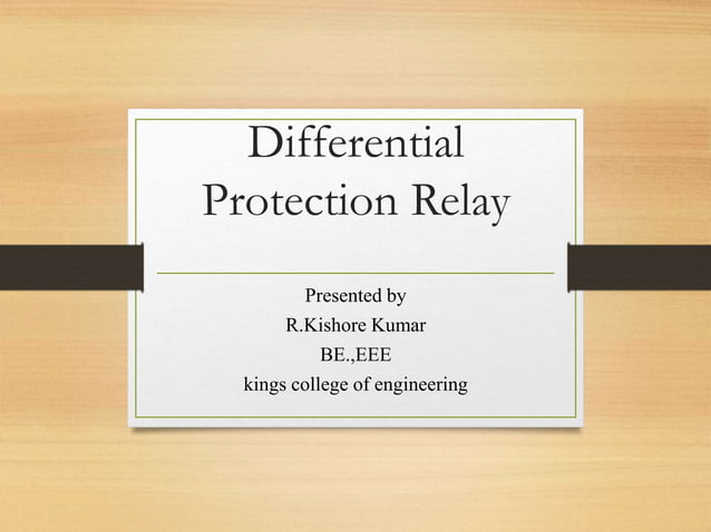 Differential Protection Relay | PPTX | Physics | Science